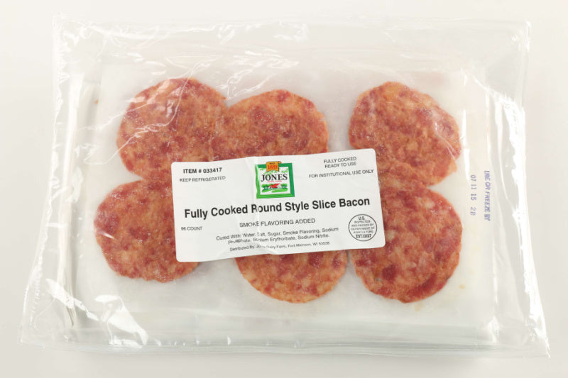 PRICE DROP: 192 Ct. Fully Cooked Bacon Rounds – Food and Meat Coop